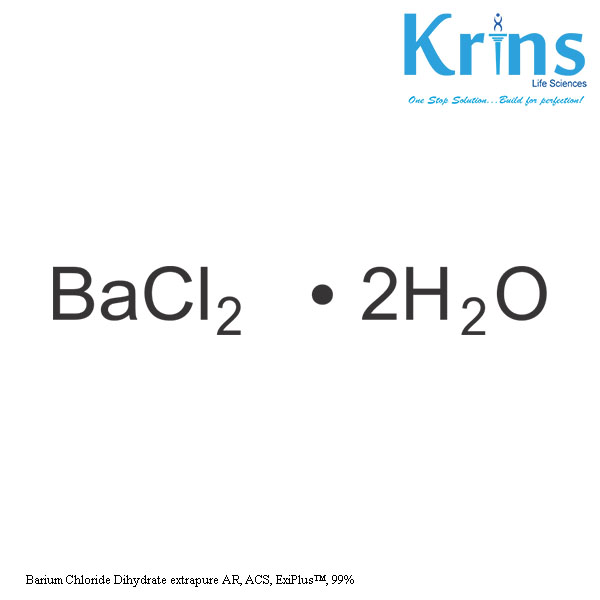 Barium Chloride Dihydrate extrapure AR, ACS, ExiPlus™, 99% - Krins Life ...