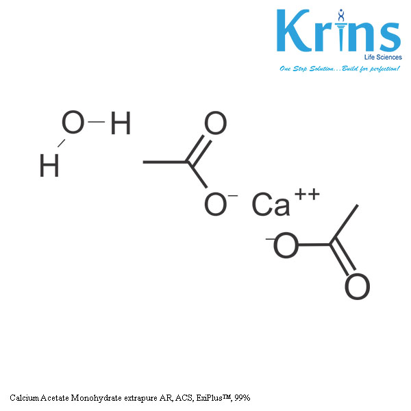 Calcium Acetate Monohydrate extrapure AR, ACS, ExiPlus™, 99% - Krins ...