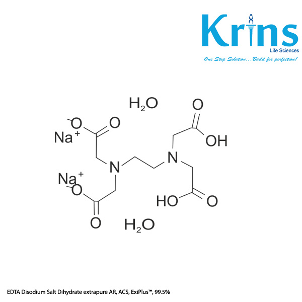 EDTA Disodium Salt Dihydrate extrapure AR, ACS, ExiPlus™, 99.5% - Krins ...