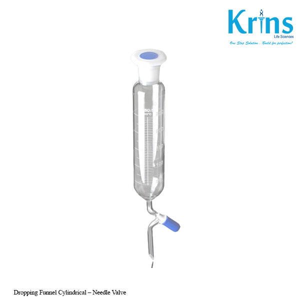 Dropping Funnel Cylindrical - Needle Valve - Krins Life Sciences