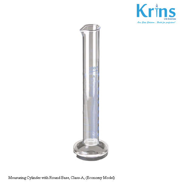 Measuring Cylinder with Round Base, Class-A, (Economy Model) - Krins ...