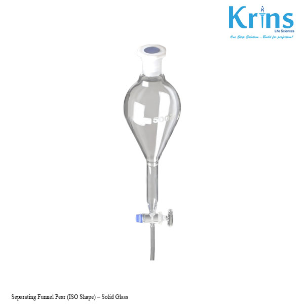 Separating Funnel Pear (ISO Shape) - Solid Glass - Krins Life Sciences