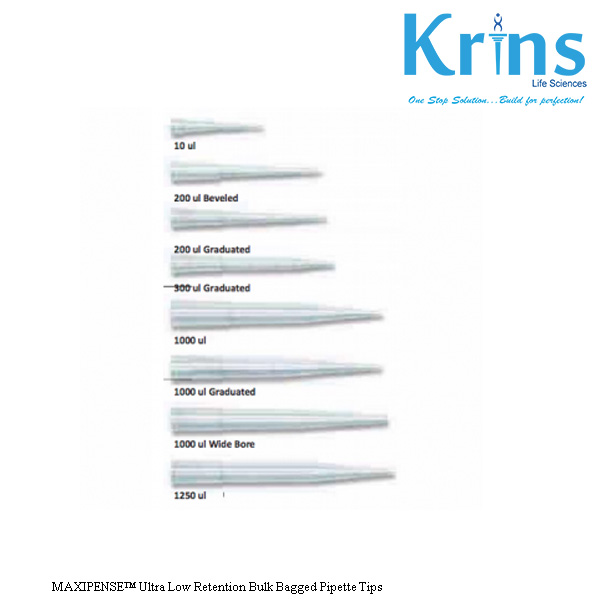 MAXIPENSE™ Ultra Low Retention Bulk Bagged Pipette Tips - Krins Life ...